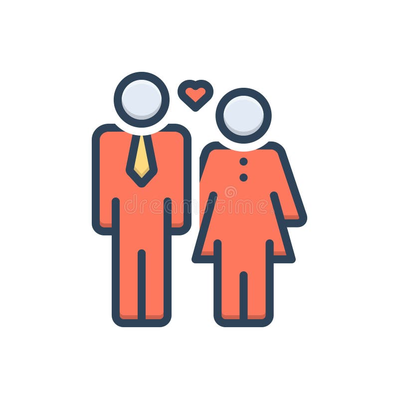 Color Illustration Icon for Husband, Spouse and Man Stock Illustration ...