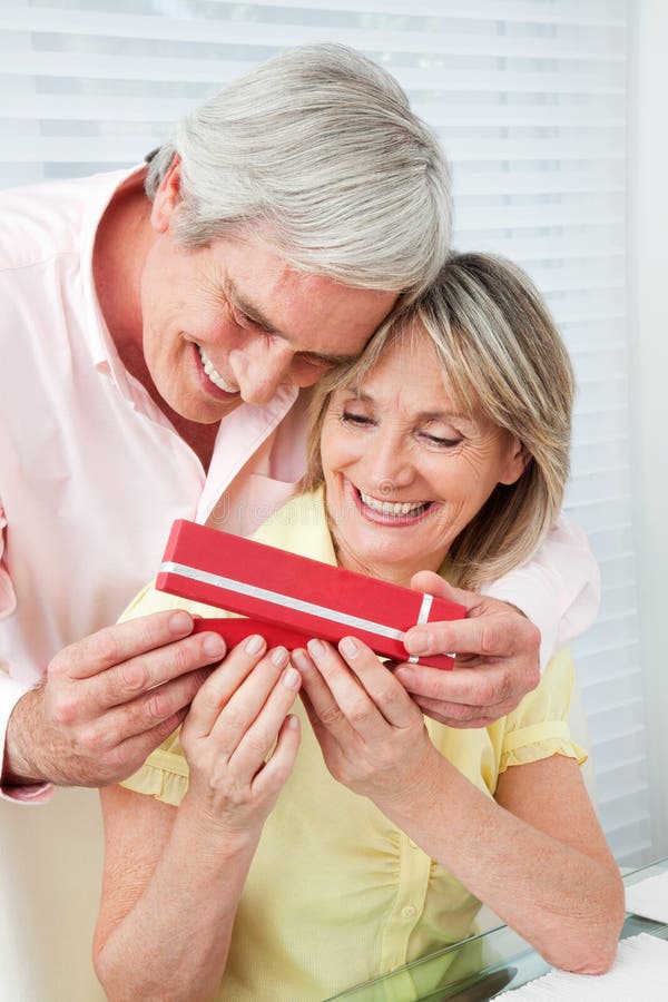Husband offering wife gift stock image. Image of person - 23362725