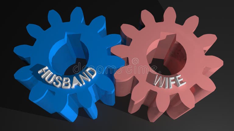 Husband and Wife, Mating Gears Stock Illustration - Illustration of ...