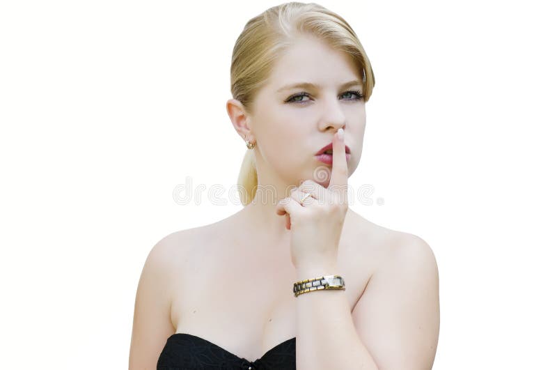 Hush 4 stock photo. Image of sensuality, girl, expression - 3065112