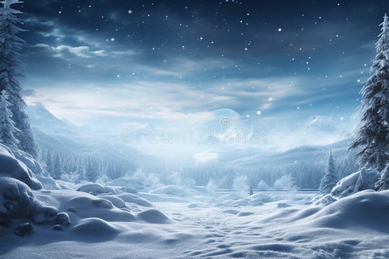 The Hush of Winter Time and the Purity of Snow Space Stock Illustration ...