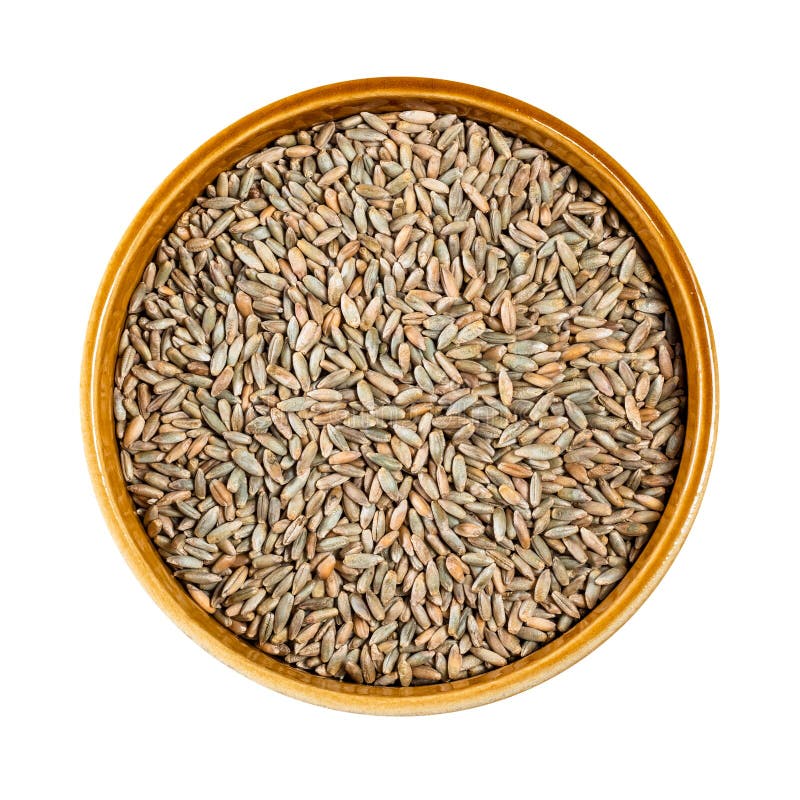 Husked Rye Grains in Round Ceramic Bowl Cutout Stock Photo - Image of ...