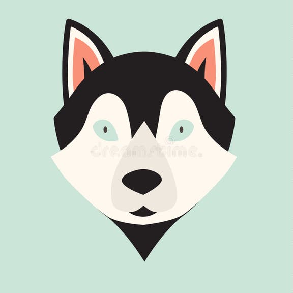 Huskies, Breed Dog Square Icon Stock Vector - Illustration of cartoon ...