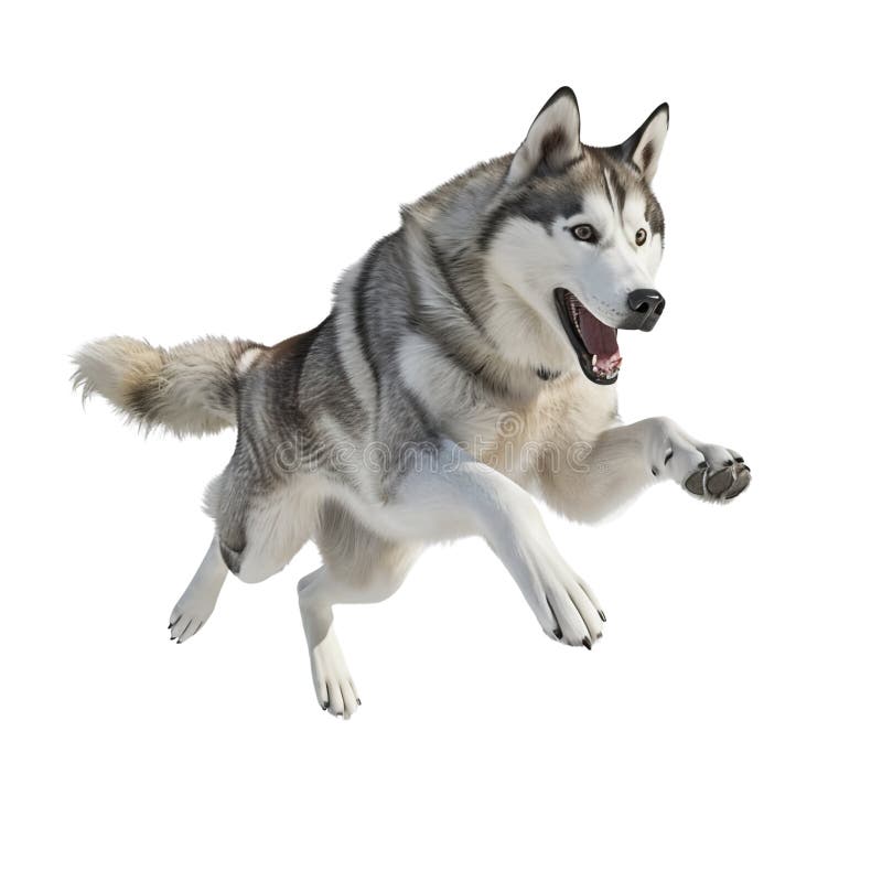 Husky Dog Leaping stock illustration. Illustration of friendly - 347957252