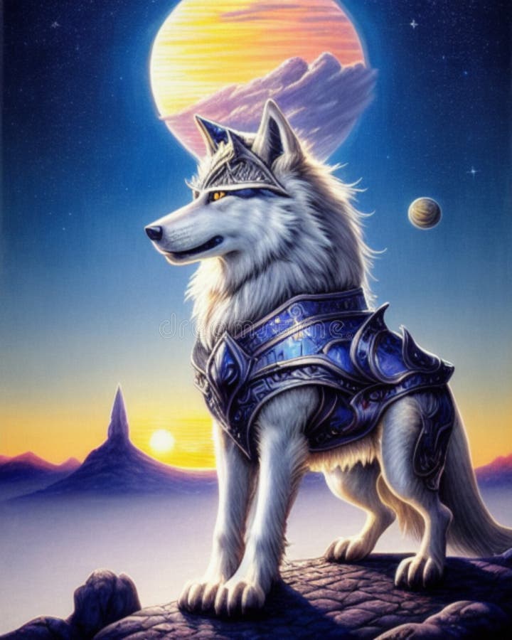 A Husky with an iron armor stock illustration. Illustration of empire ...