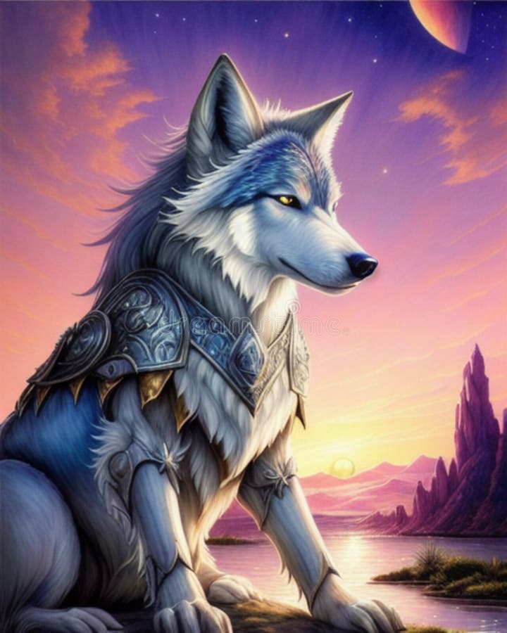 A Husky with an iron armor stock illustration. Illustration of iron ...