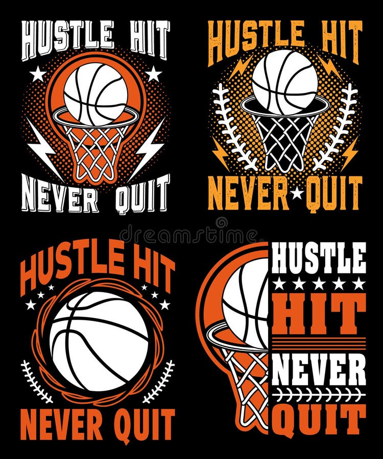 Hustle Hit Never Quit T-shirt Design Stock Vector - Illustration of ...