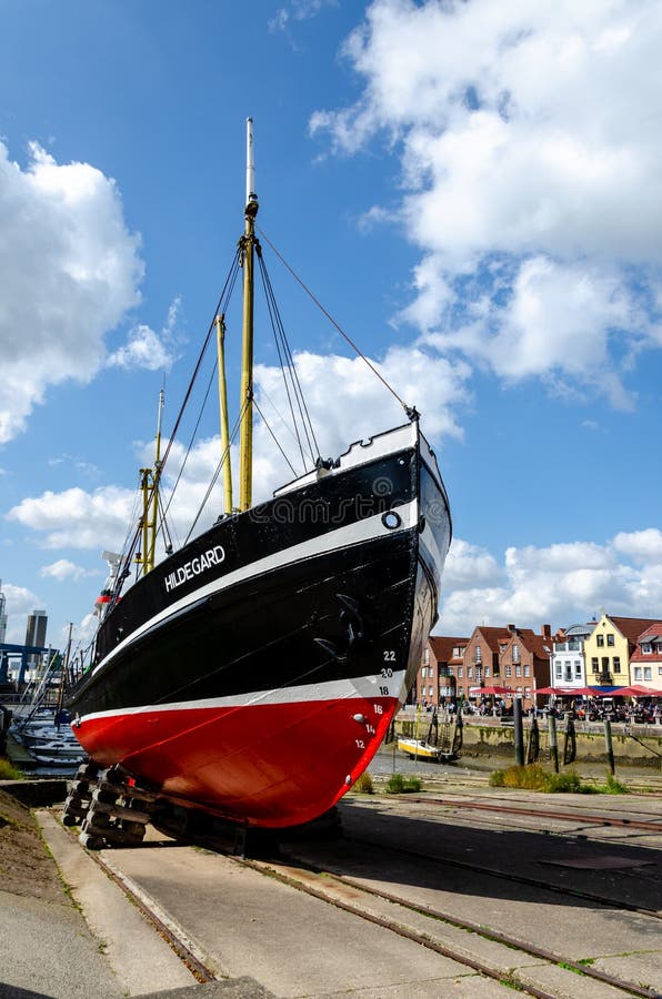 Husum, Germany - August 30, 2021: Hildegard Ship in the Old Harbor of ...
