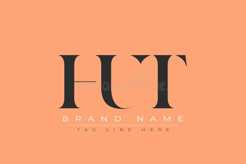 HUT Abstract Letter Logo Design Stock Vector - Illustration of font ...