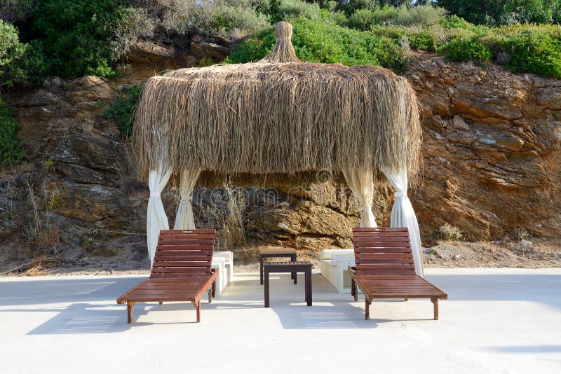 The Hut on Beach at Turkish Resort Stock Photo - Image of beach ...