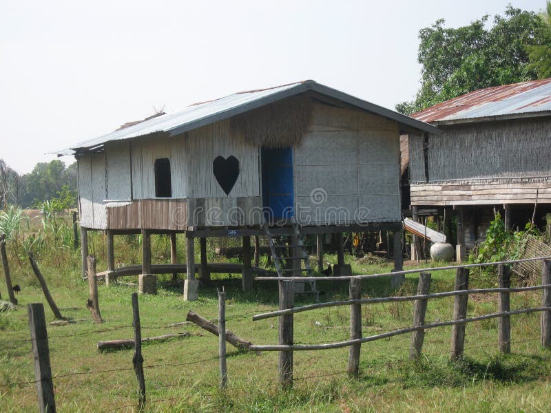 Hut with Heart Shaped Window Stock Image - Image of stilt, window: 4366205