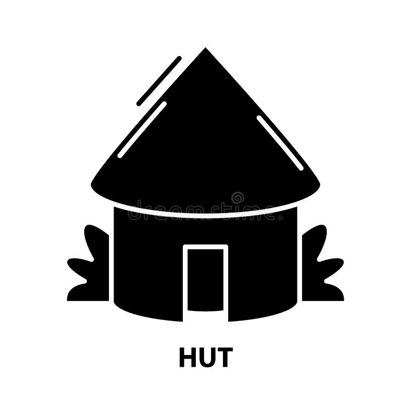 Hut Icon, Black Vector Sign with Editable Strokes, Concept Illustration ...