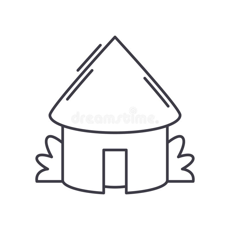 Hut Icon, Linear Isolated Illustration, Thin Line Vector, Web Design ...