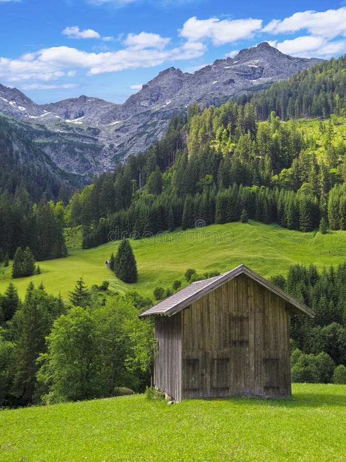Hut in the mountains stock photo. Image of germany, europe - 40525826