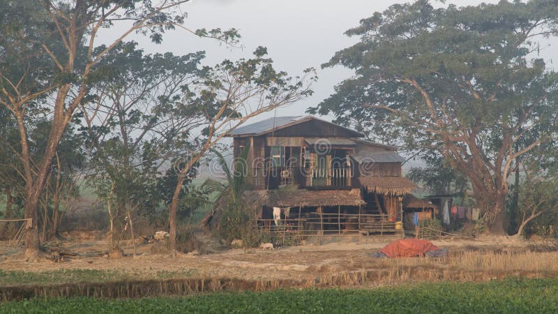 Hut Myanmar stock photo. Image of green, establishment - 37973146