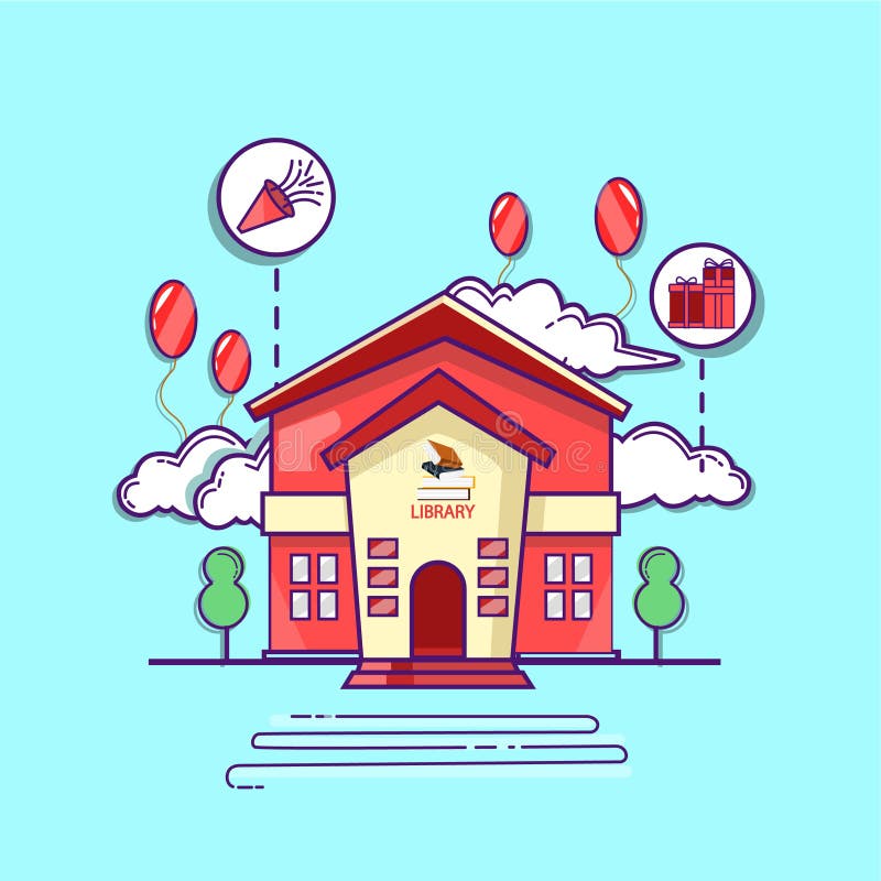 HUT Perpustakaan RI-01 stock illustration. Illustration of library ...