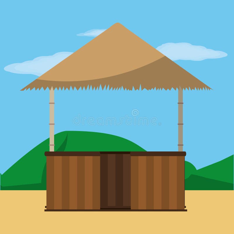 Hut and summer design stock vector. Illustration of recreational ...