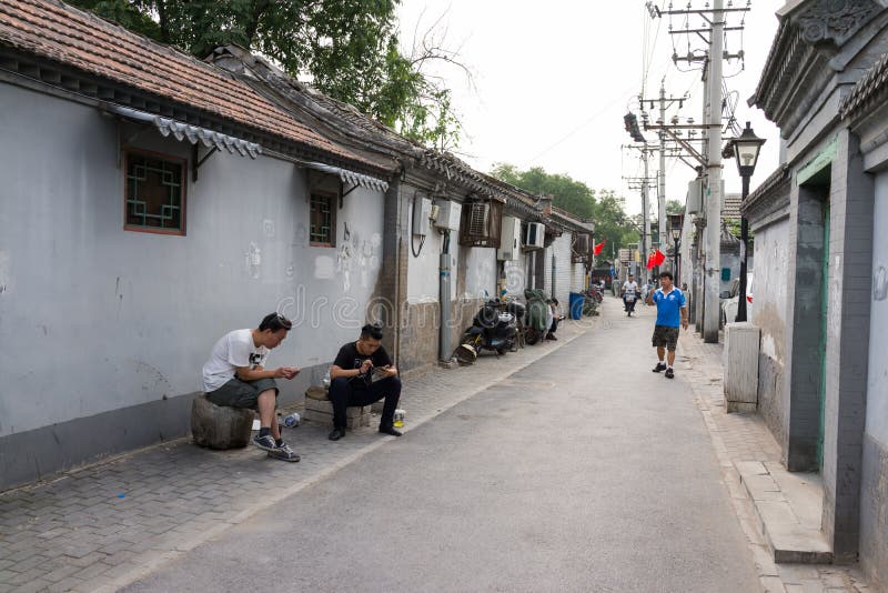 Hutong in old Beijing city editorial photo. Image of courtyard - 62491111