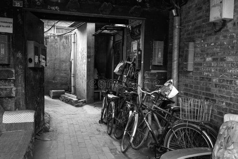 Hutong in old Beijing city editorial image. Image of houses - 58781760