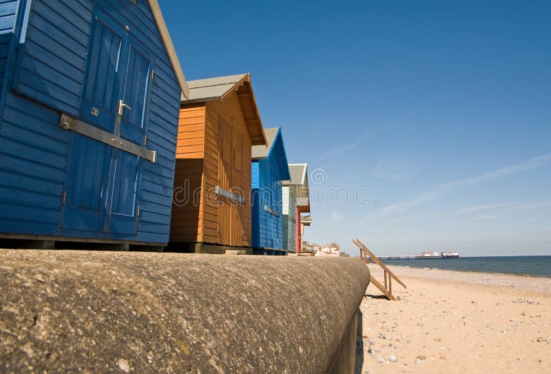 Huts and pier stock photo. Image of england, seaside, house - 9595588