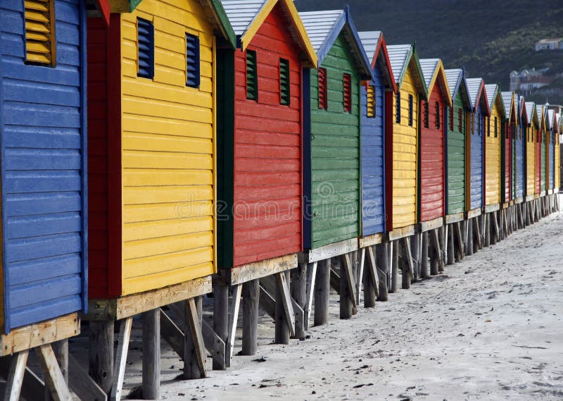 Pretty beach huts stock image. Image of colourful, relax - 5068875