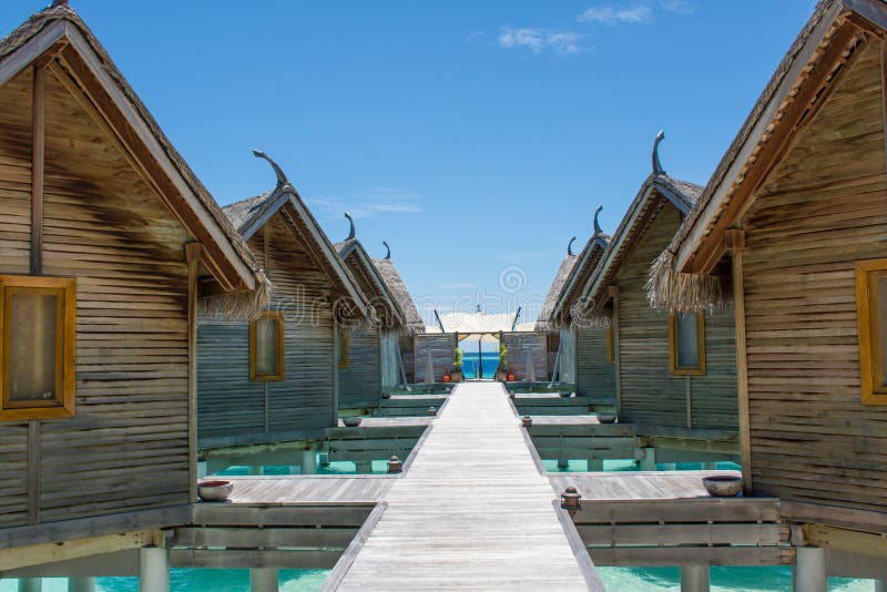 Huts at the Topical Beach at Maldives Stock Photo - Image of maldives ...