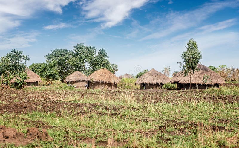 Huts in the Village in Uganda, Africa Stock Image - Image of uganda ...