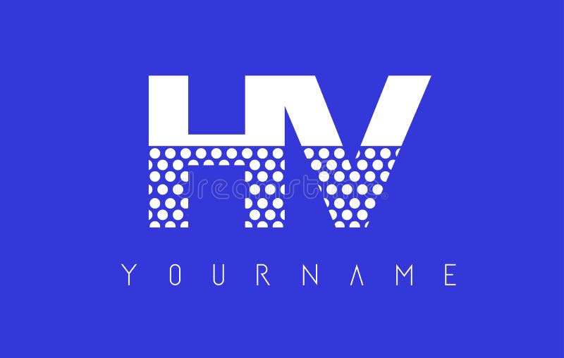 HV H V Dotted Letter Logo Design with Blue Background. Stock Vector ...