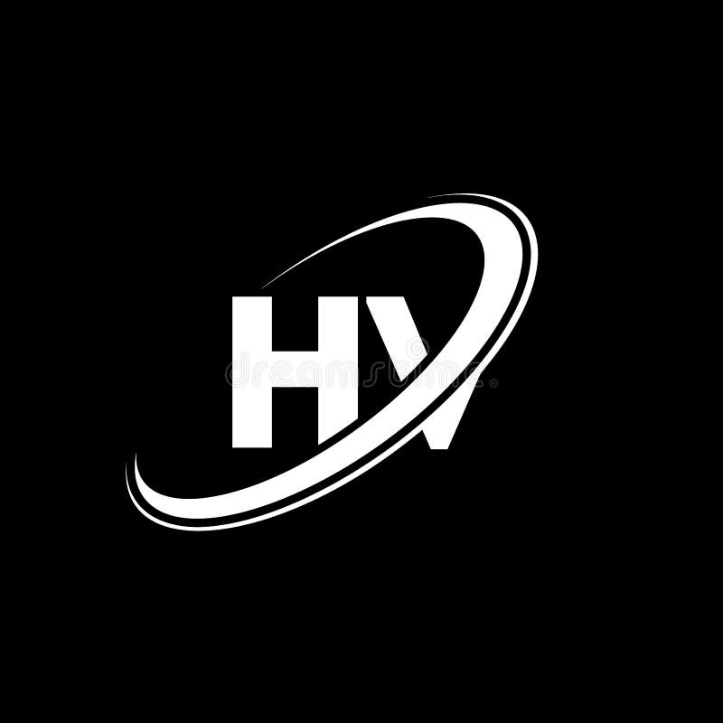 HV H V Letter Logo Design. Initial Letter HV Linked Circle Uppercase ...