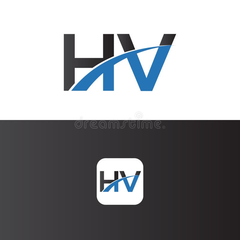 HV Logo Letter Design Template Element Stock Vector - Illustration of ...