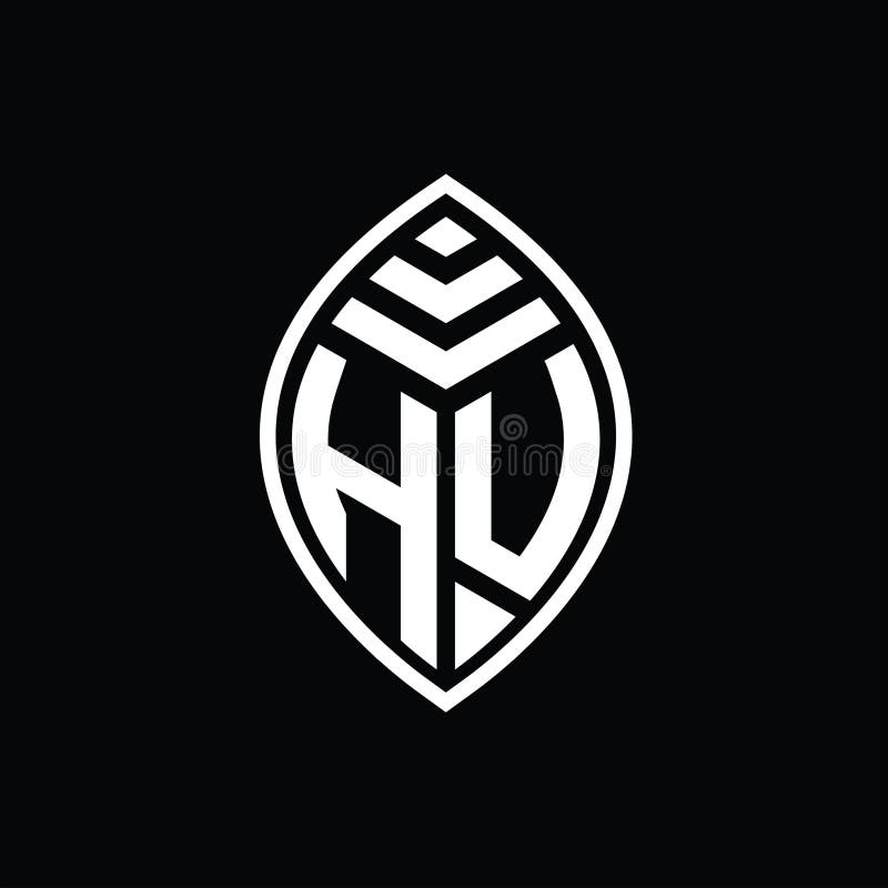 HV Logo Monogram Leaf Shape Isolated Outline Design Template Stock ...