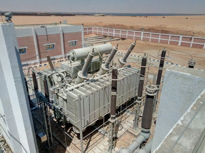 220 Kv High Voltage Substation in the Desert Egypt Stock Image - Image ...