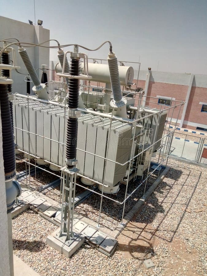 220 Kv High Voltage Substation in the Desert Egypt Stock Image - Image ...