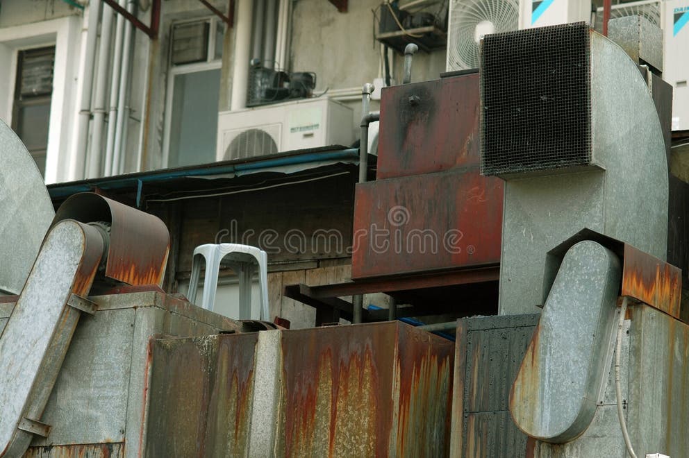 Hvac stock photo. Image of rust, wall, industrial, used - 1508032