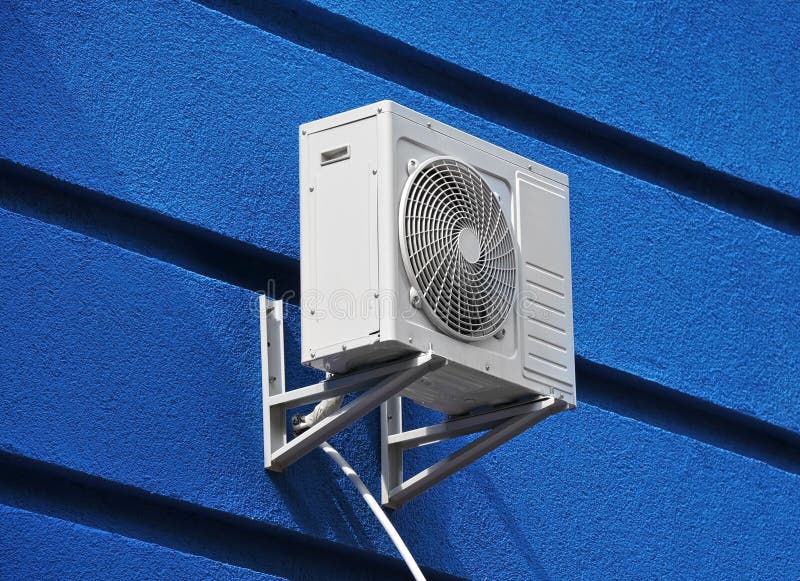 Air Conditioner System on Wall Stock Image - Image of industry, outside ...