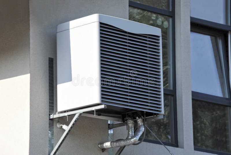 Air Conditioner System on Wall Stock Image - Image of funnel, metal ...