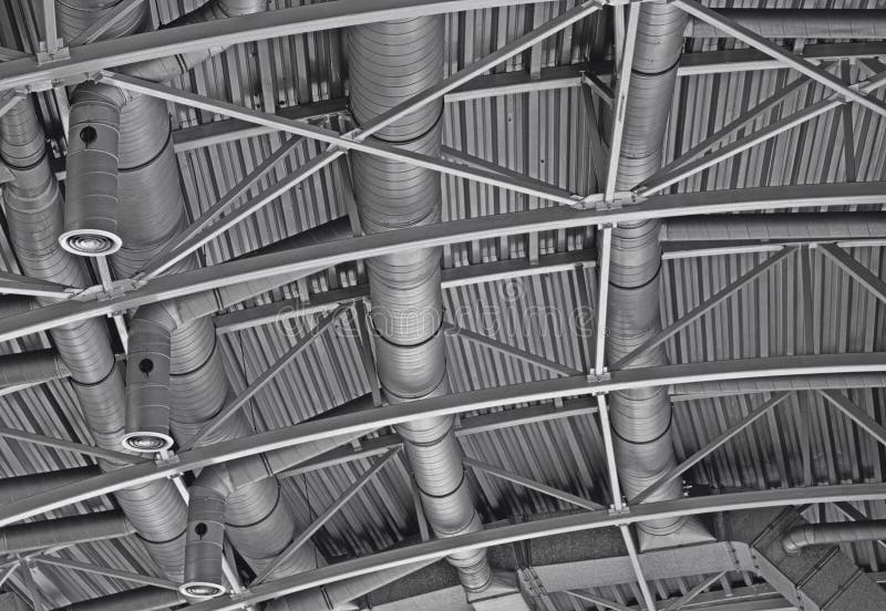 Hvac Duct Air Conditioner Ventilation Pipes System Stock Image - Image ...