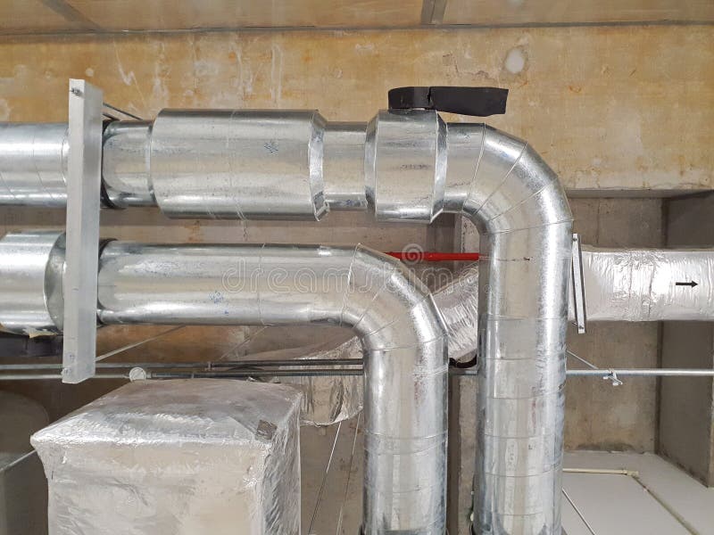 HVAC Duct at the ceiling stock photo. Image of alloy - 315438106