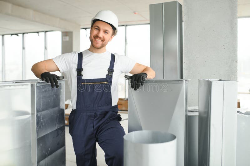 Hvac Engineer Install Heat Recovery Ventilation System for New House ...