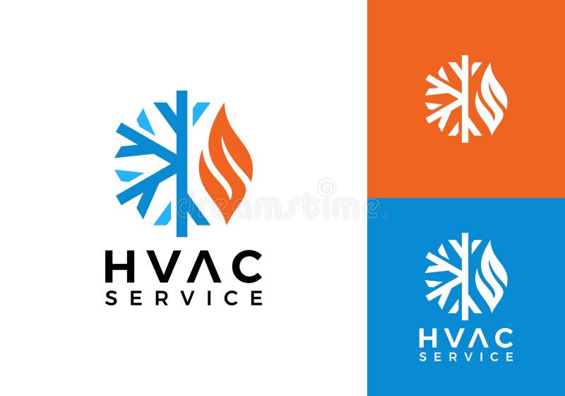 Hvac and Fire Logo. Heating Cooling Snowflake Conditioning Vector ...