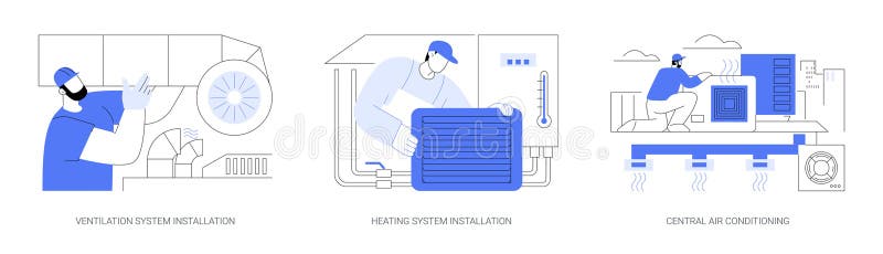HVAC Installation Abstract Concept Vector Illustrations. Stock Vector ...