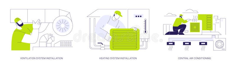 HVAC Installation Abstract Concept Vector Illustrations. Stock Vector ...