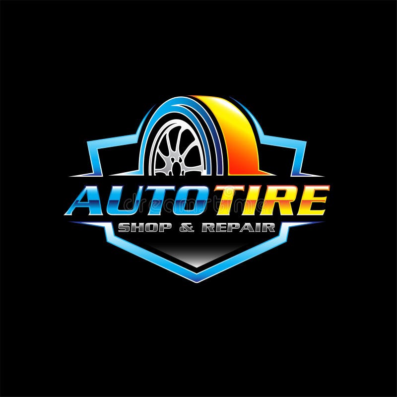 Modern Tire Shop and Repair Logo Vector Stock Illustration ...