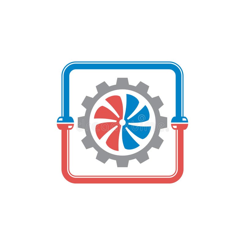 HVAC Plumbing Cooling and Heating Logo Design Vector - Stock Vector ...