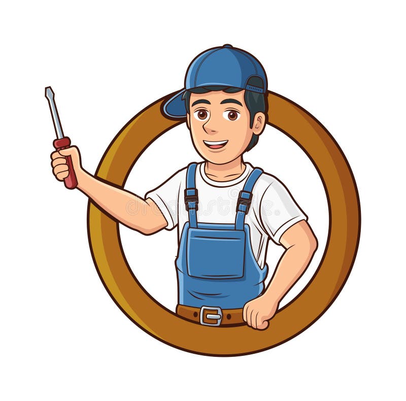 HVAC Service Cartoon Character Design Illustration Stock Vector ...