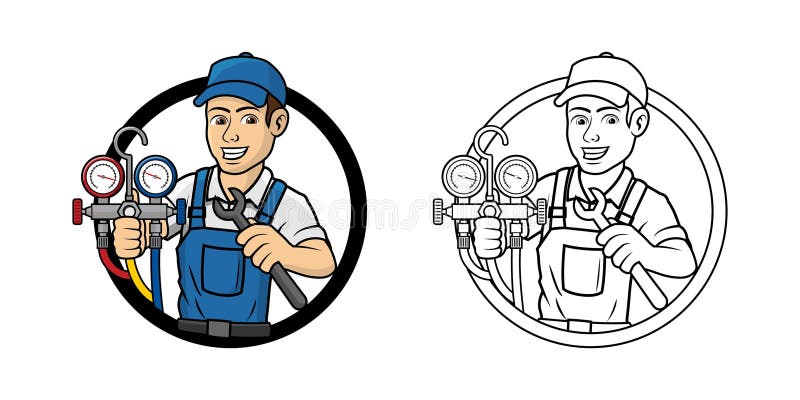 Hvac Service Cartoon Stock Illustrations – 248 Hvac Service Cartoon ...