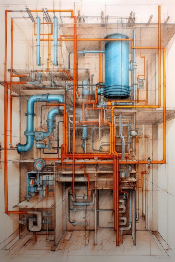 Technical Drawing Air Conditioning Stock Illustrations – 40 Technical ...