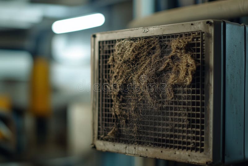 HVAC System Showing Significant Dust Accumulation and Maintenance Needs ...