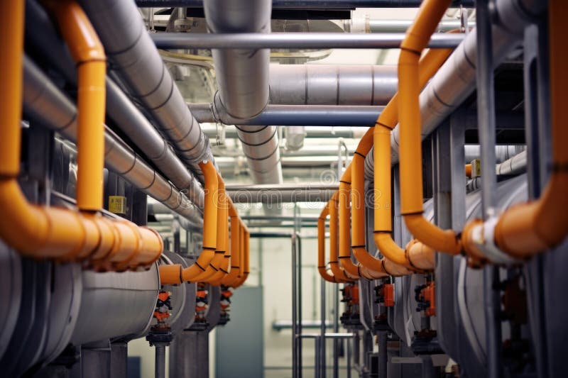 Hvac System Valves, Pipes, and Connections Stock Image - Image of ...