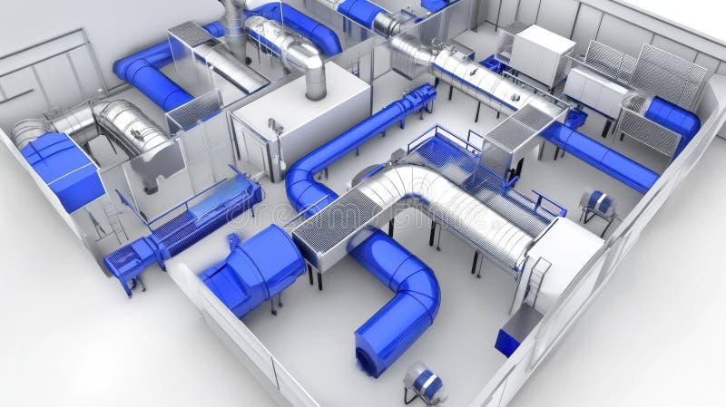HVAC System Visualization: Air Ducts, Filters, and Mechanical Room ...